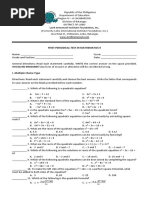 G9 - First Quarter - Worksheet and Performance Task | PDF | Quadratic ...