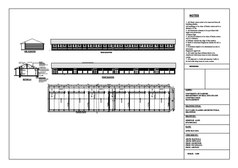 Notes: Rear Elevation Side Elevation | PDF | Roof | Cultural Heritage
