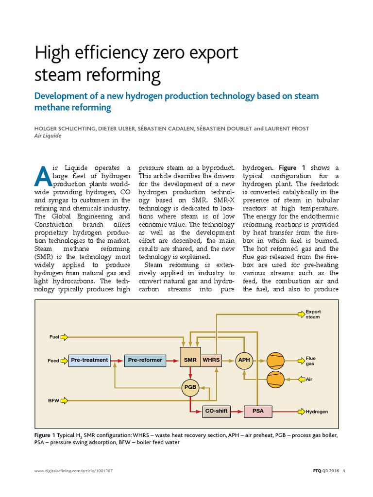 Zero Export Steam Reforming Article - 1001307 PDF | PDF | Corrosion | Natural Gas