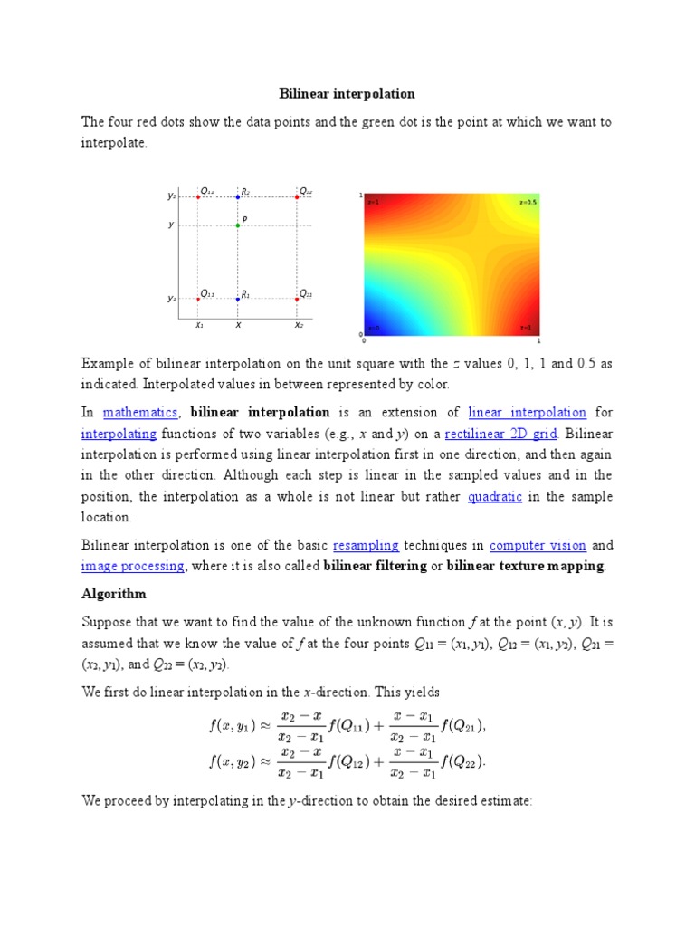 Bilinear Interpolation: A Concise Explanation of the Algorithm, Applications, and Properties of ...
