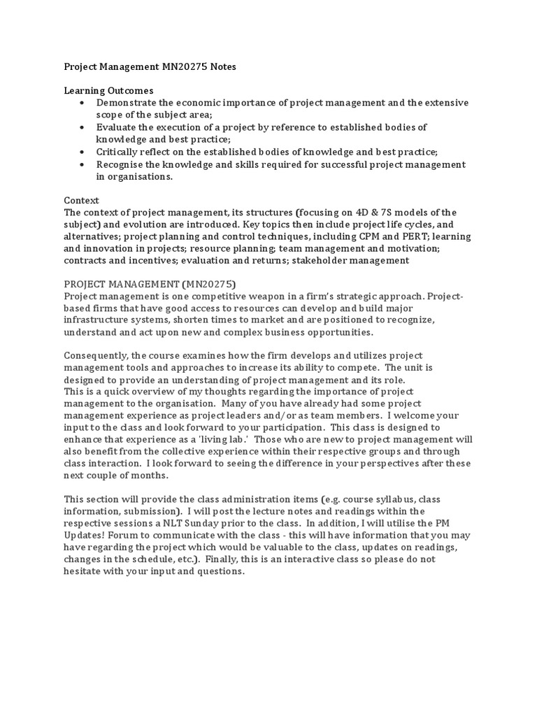 Project Management Overview and Insights | PDF | Scrum (Software ...