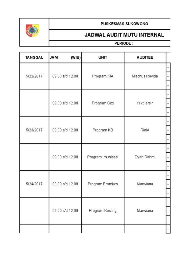 Jadwal Audit - Salin | PDF