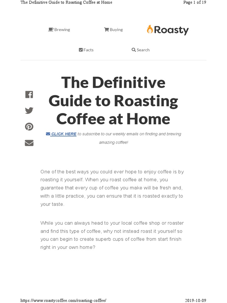 Coffee Roasting Steps | PDF | Coffee | Food And Drink Preparation