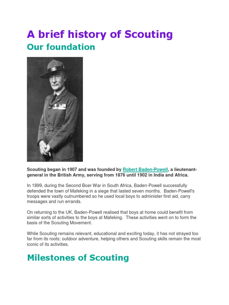 A Brief History of Scouting | PDF | Scouting | Youth Movements