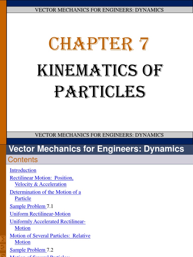 Chapter 7 - Kinematics of Particles | PDF | Kinematics | Acceleration