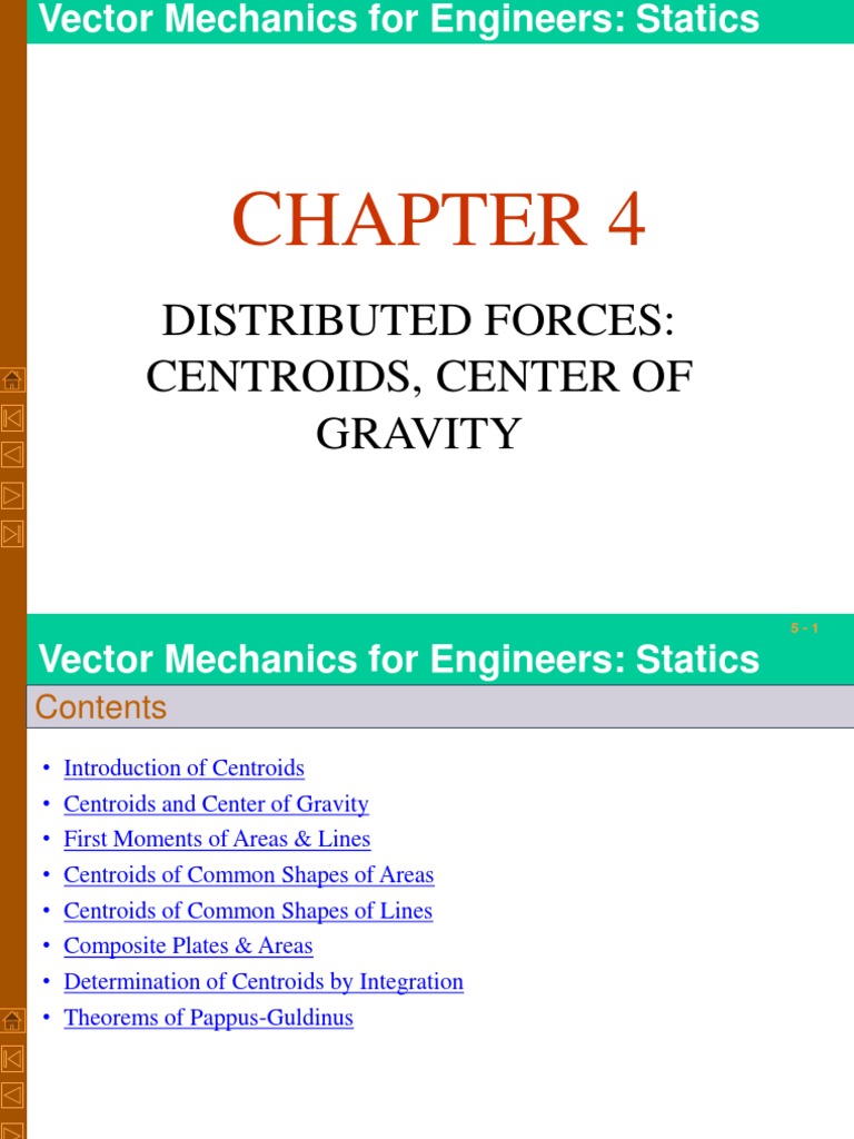Chapter 4 - Distributed Forces - Centroids, Center of Gravity | PDF ...