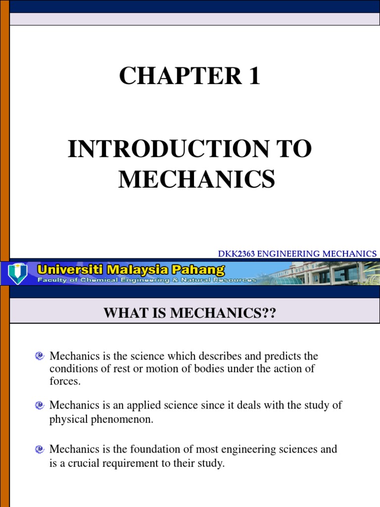 Chapter 1 - Introduction To Mechanics | PDF | Force | Newton's Laws Of ...