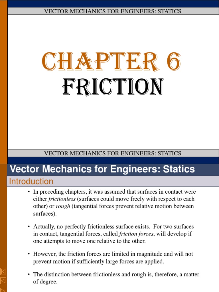 Friction: Vector Mechanics For Engineers: Statics | PDF | Friction | Force