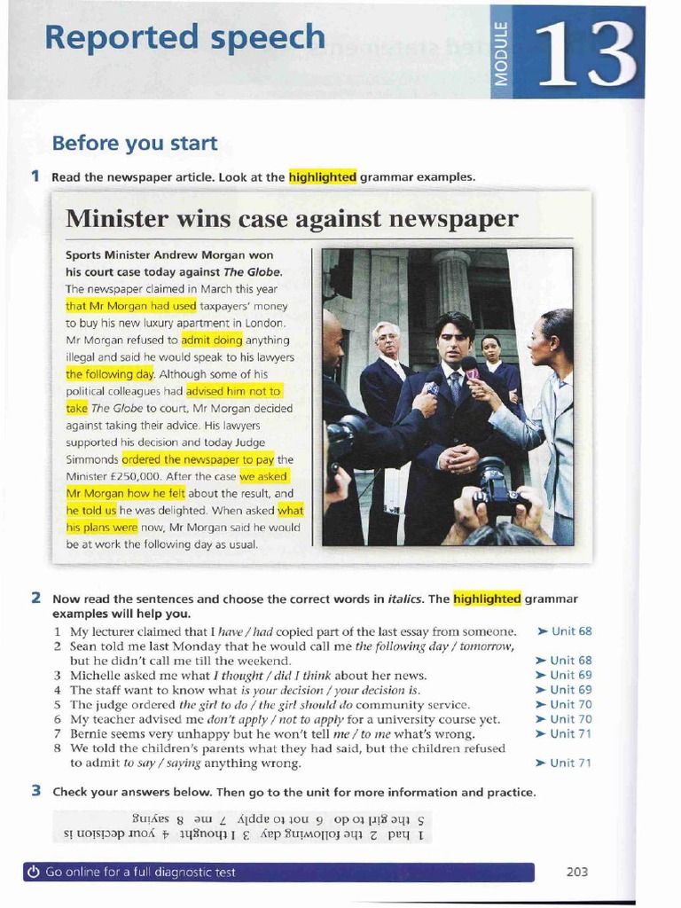 MyGrammarLab B1 B2 Reported Speech | PDF