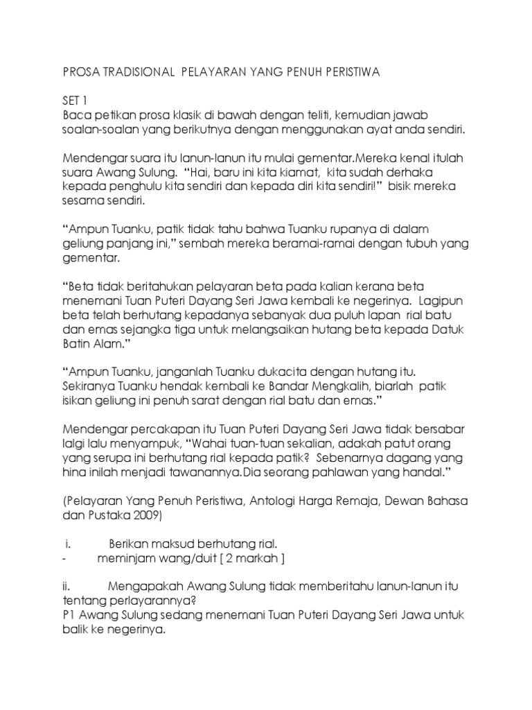 Prosa Tradisional Pelayaran Yang Penuh Peristiwa | PDF | Seni