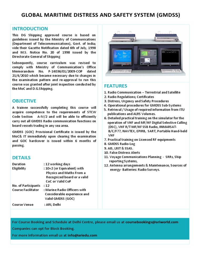 Global Maritime Distress and Safety System (GMDSS) : Companies Can Opt ...