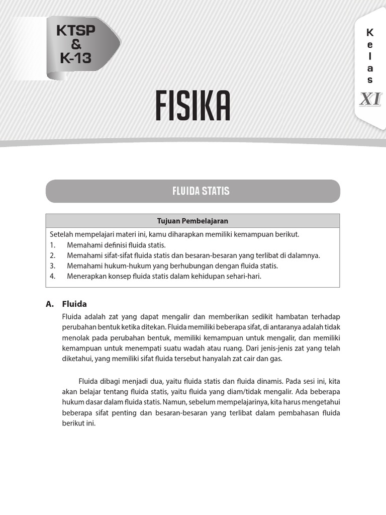 Rumus Dasar Fluida Statis dalam Fisika | PDF