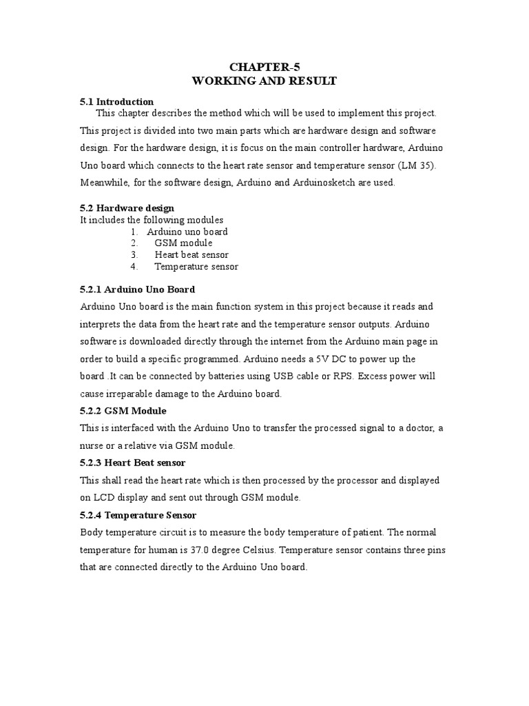 Chapter-5 Working and Result | PDF | Arduino | Computer Hardware