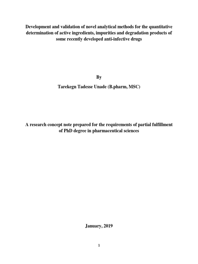 Research Concept Note | PDF | Drug Development | Verification And ...