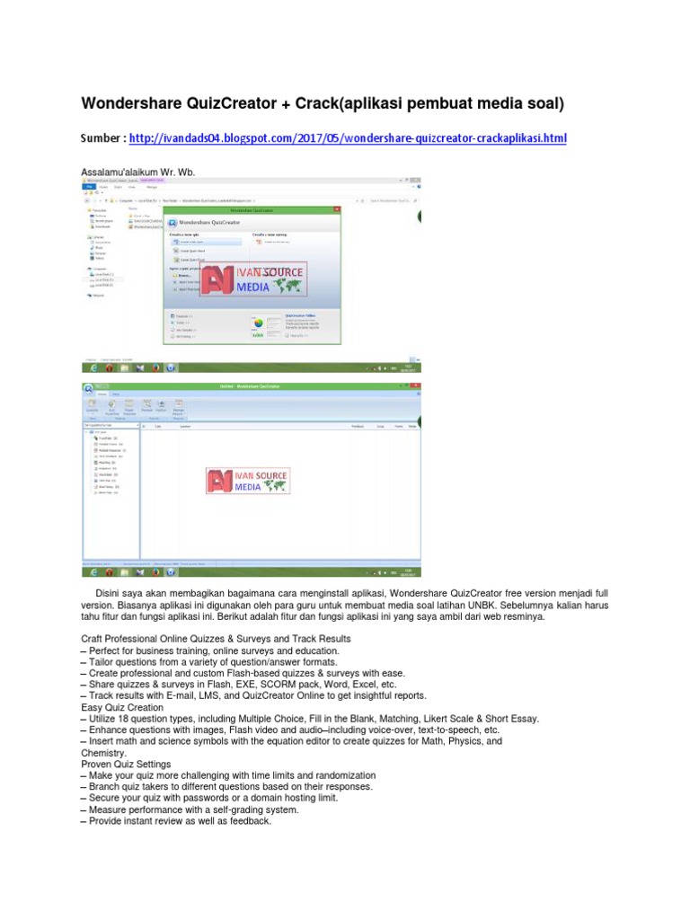 Wondershare QuizCreator | PDF | Adobe Flash | Microsoft Excel