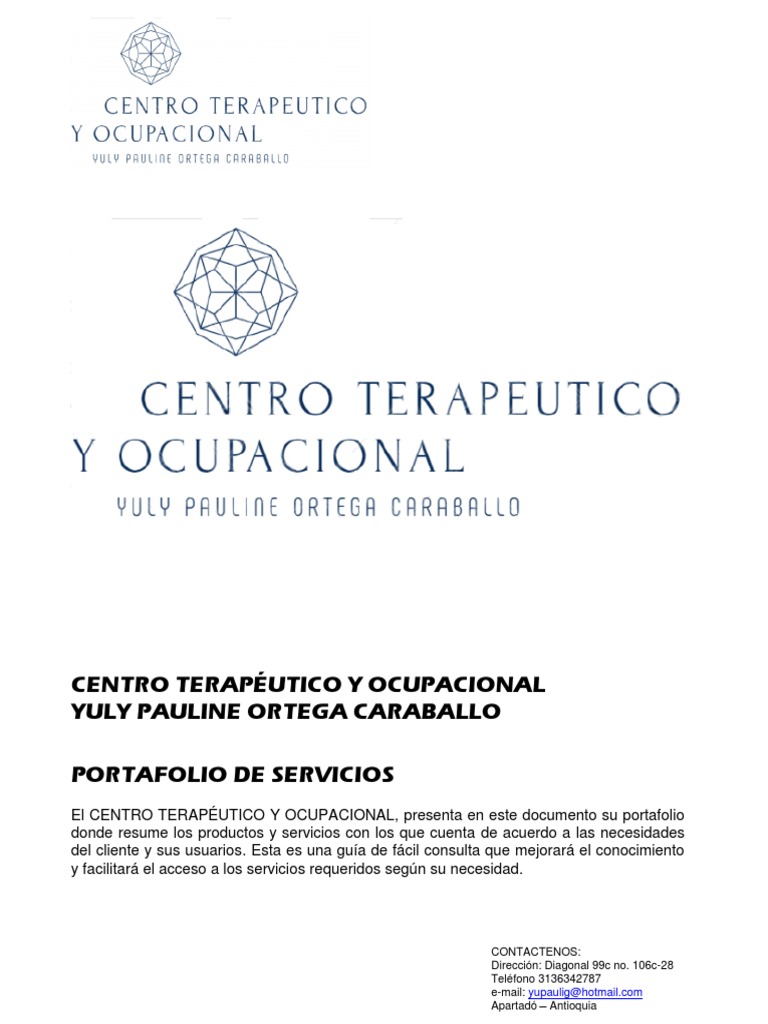 Portafolio de Servicios Yuli Ortega | PDF | Terapia ocupacional ...