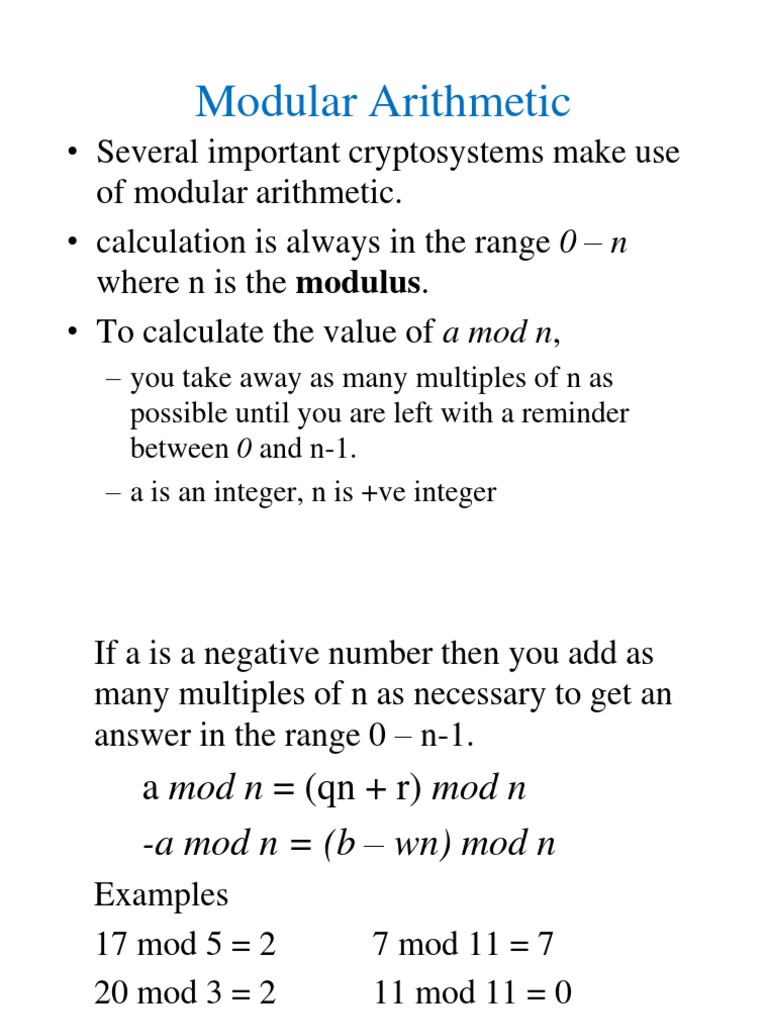 Modular Arithmetic | PDF | Ring Theory | Arithmetic
