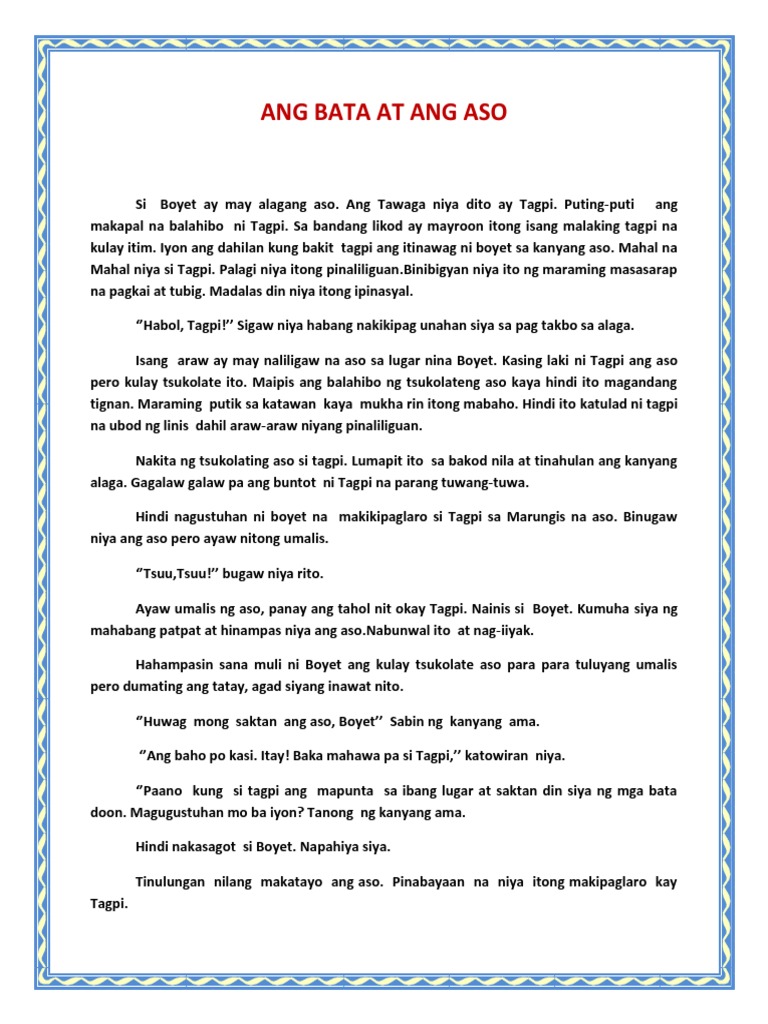 Ang Bata at Ang Aso | PDF