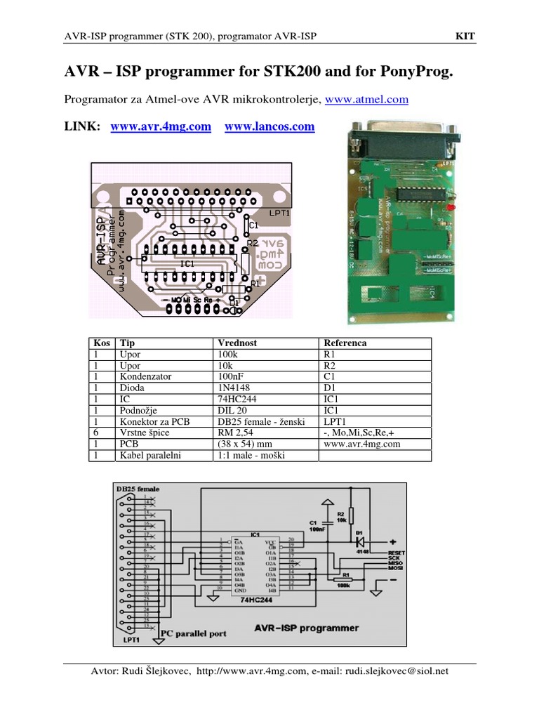 STK 200 Avr Programer | PDF