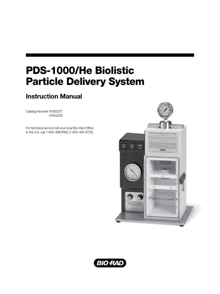 PDS-1000/He Biolistic Particle Delivery System: Instruction Manual ...