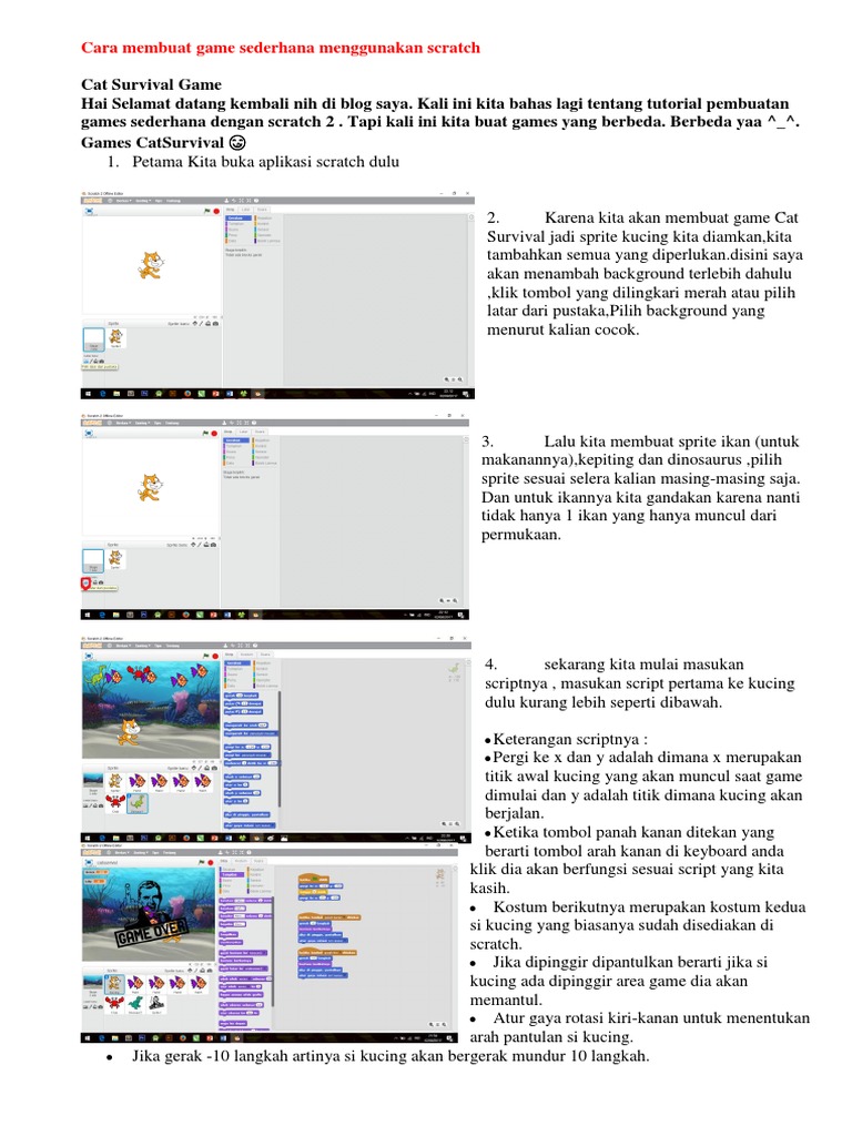 1 Cara Membuat Game Sederhana Menggunakan Scratch | PDF