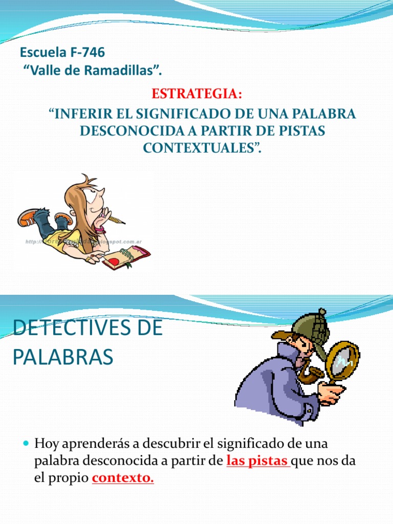 Inferir El Significado de Palabras A Partir Del Contexto | Palabra ...