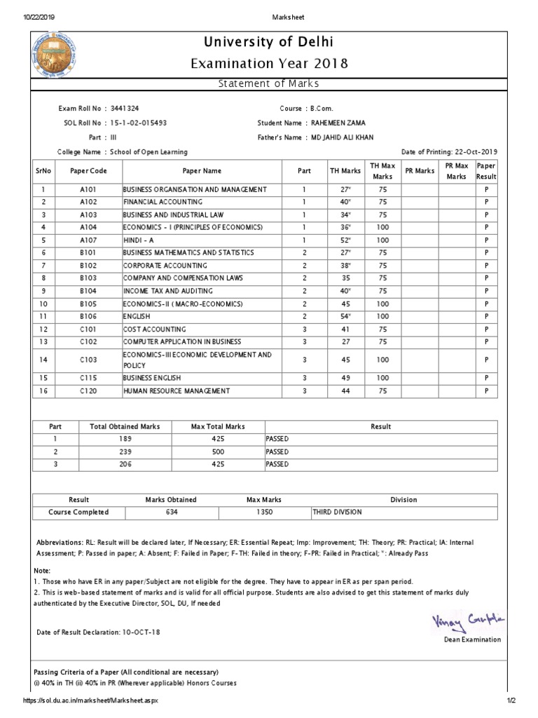 Marksheet PDF | PDF | Accounting | Economies
