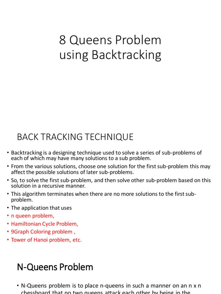 8 Queens Problem | PDF | Combinatorics | Mathematical Logic