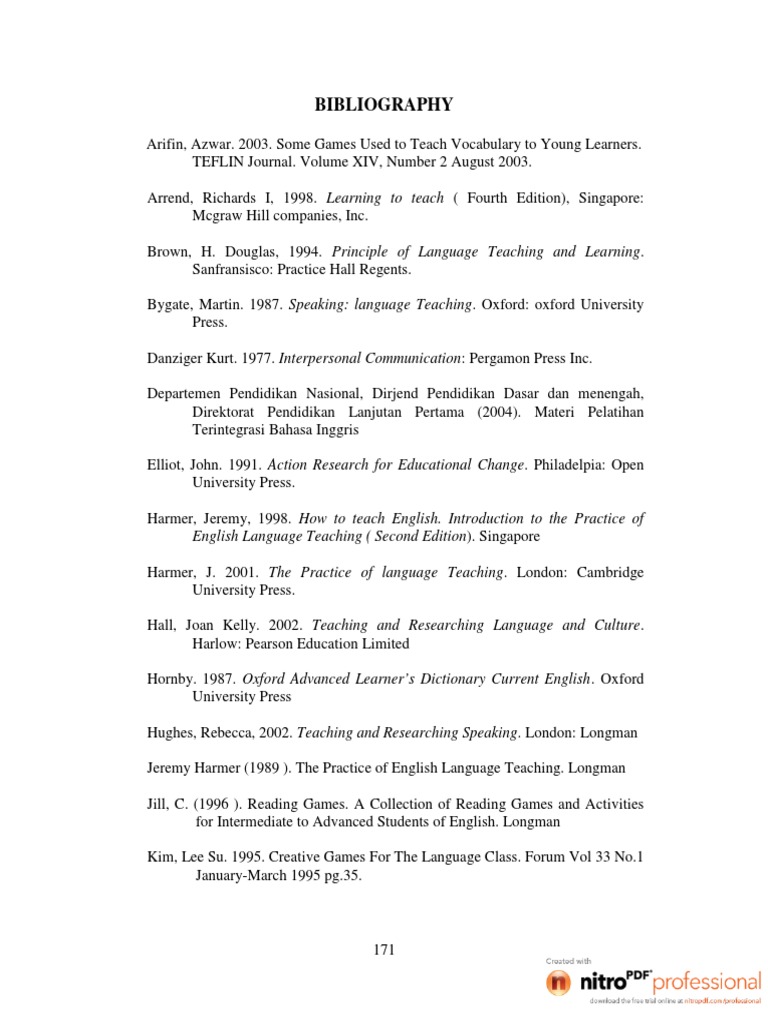 Contoh Bibliography | PDF | Language Education | Teachers