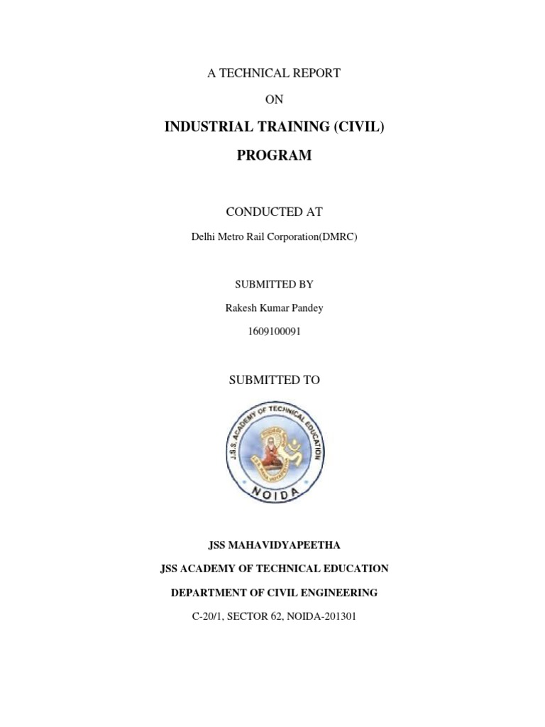 Industrial Training Report | PDF | Tunnel | Economic Sectors