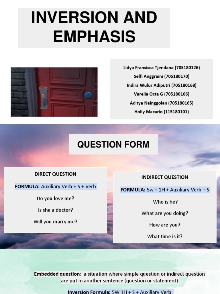 Eng Inversion & Emphasis | PDF | Verb | Adjective