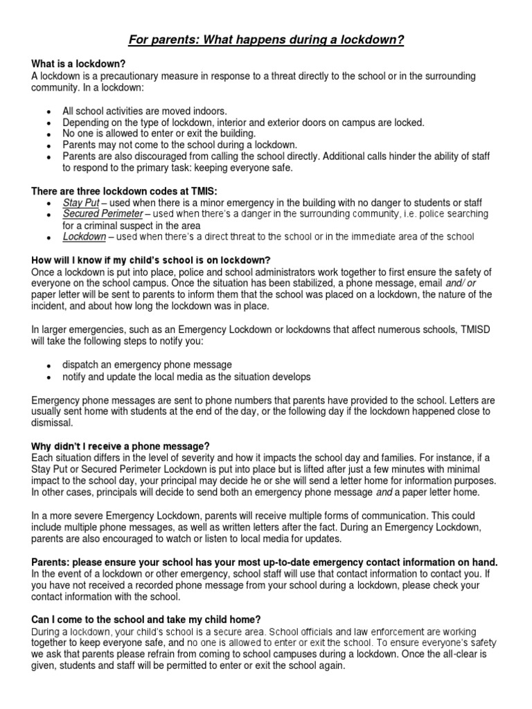 Understanding School Lockdown Protocols | PDF | Emergency | Security