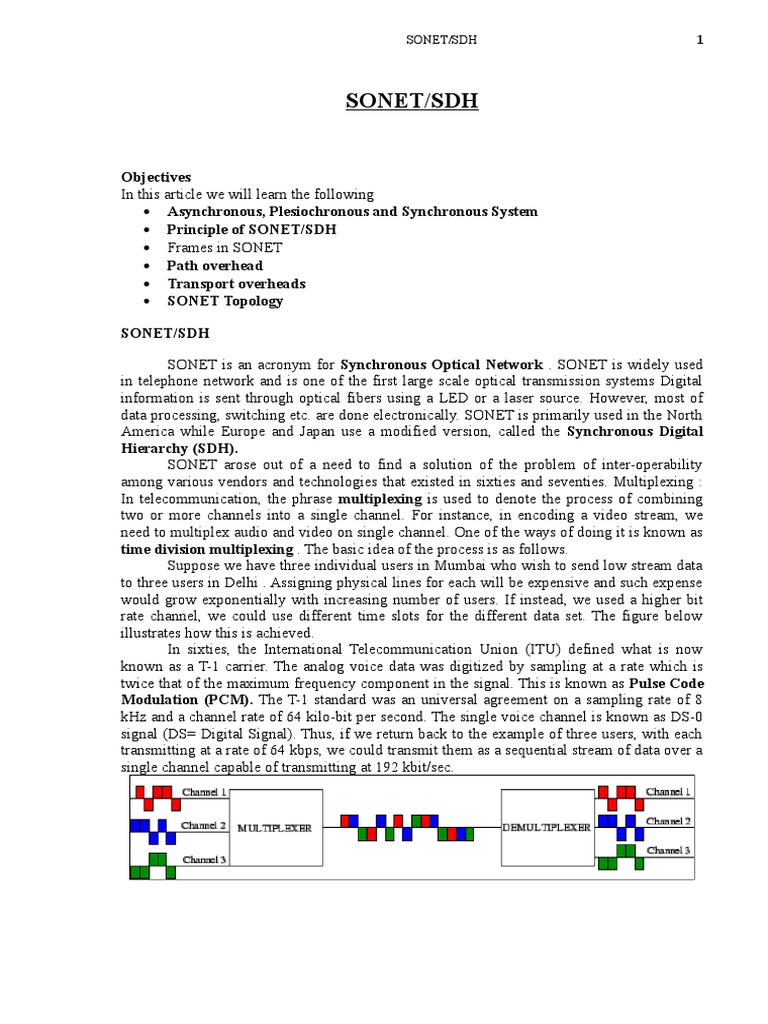 Synchronous Optical Network | PDF | Computer Data | Telecommunications