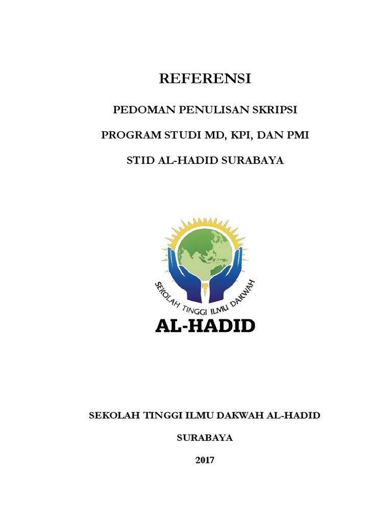 Referensi Pedoman Penulisan Skripsi STID Al-Hadid (M. Nurrokim) | PDF