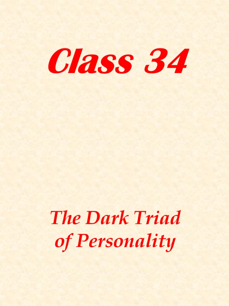 Dark Triade | PDF | Dark Triad | Narcissism