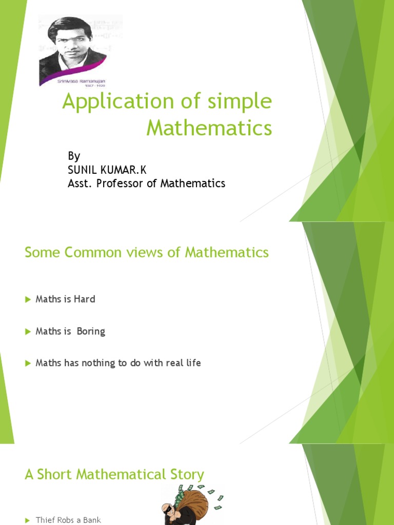 Application of Simple Mathematics | PDF | Teaching Mathematics | Learning