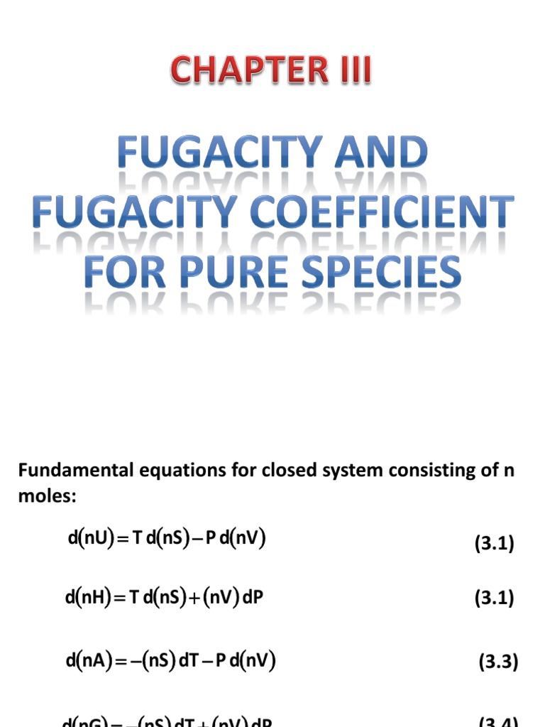 Understanding Fugacity in Thermodynamics | PDF | Gases | Physical Chemistry