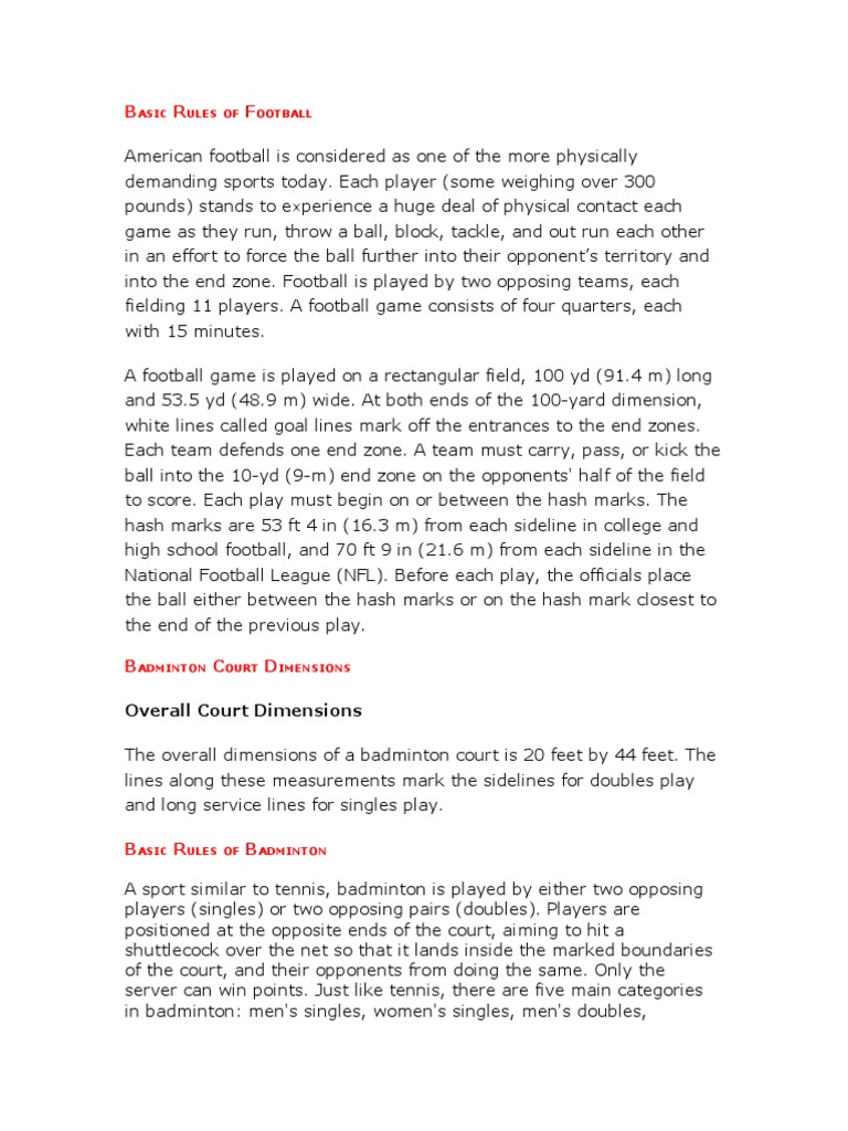 Basic Rules of Football | PDF | Cricket | Bowling (Cricket)