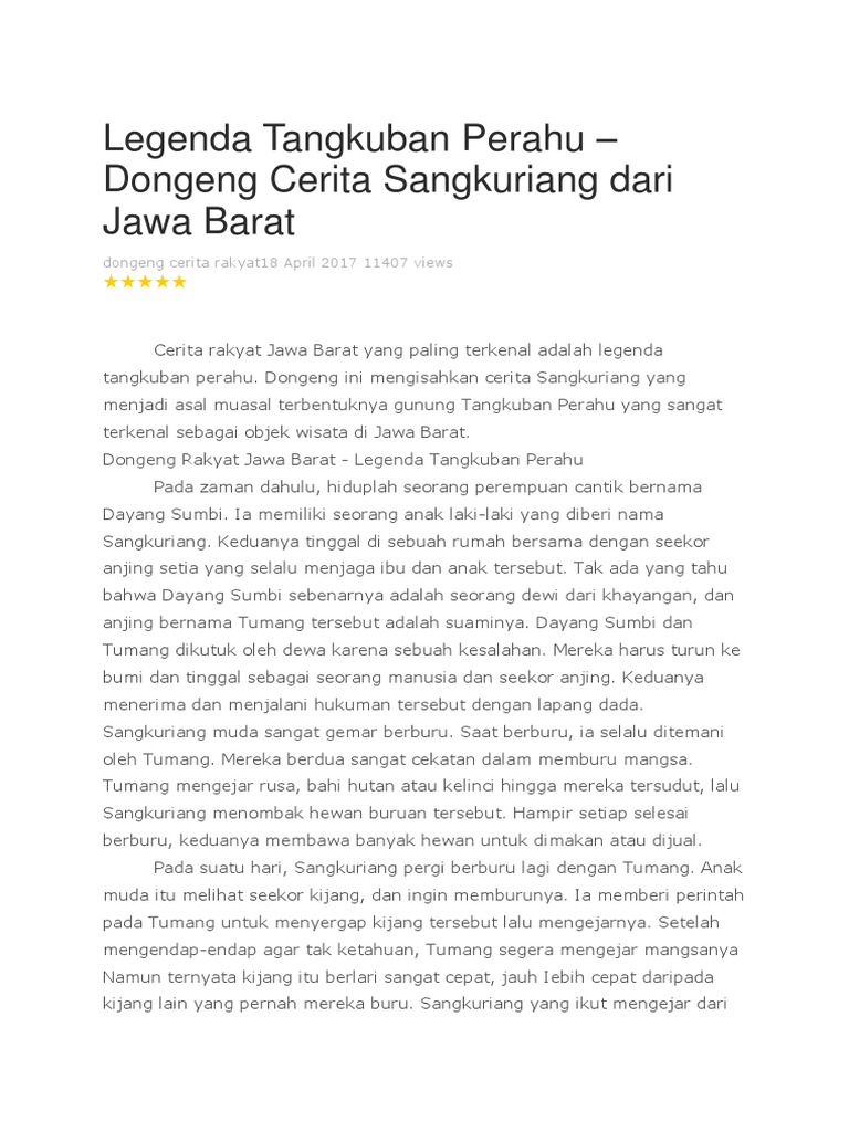 Legenda Tangkuban Perahu | PDF