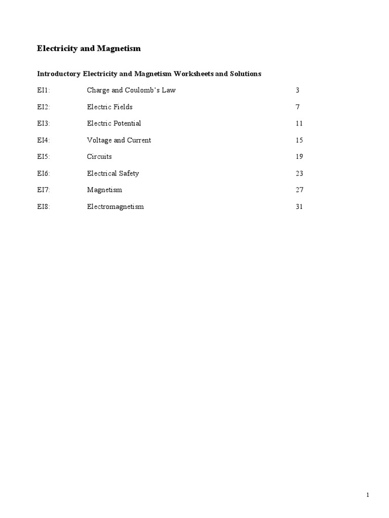 Physics Intro: Electricity & Magnetism | PDF | Electrical Resistance ...