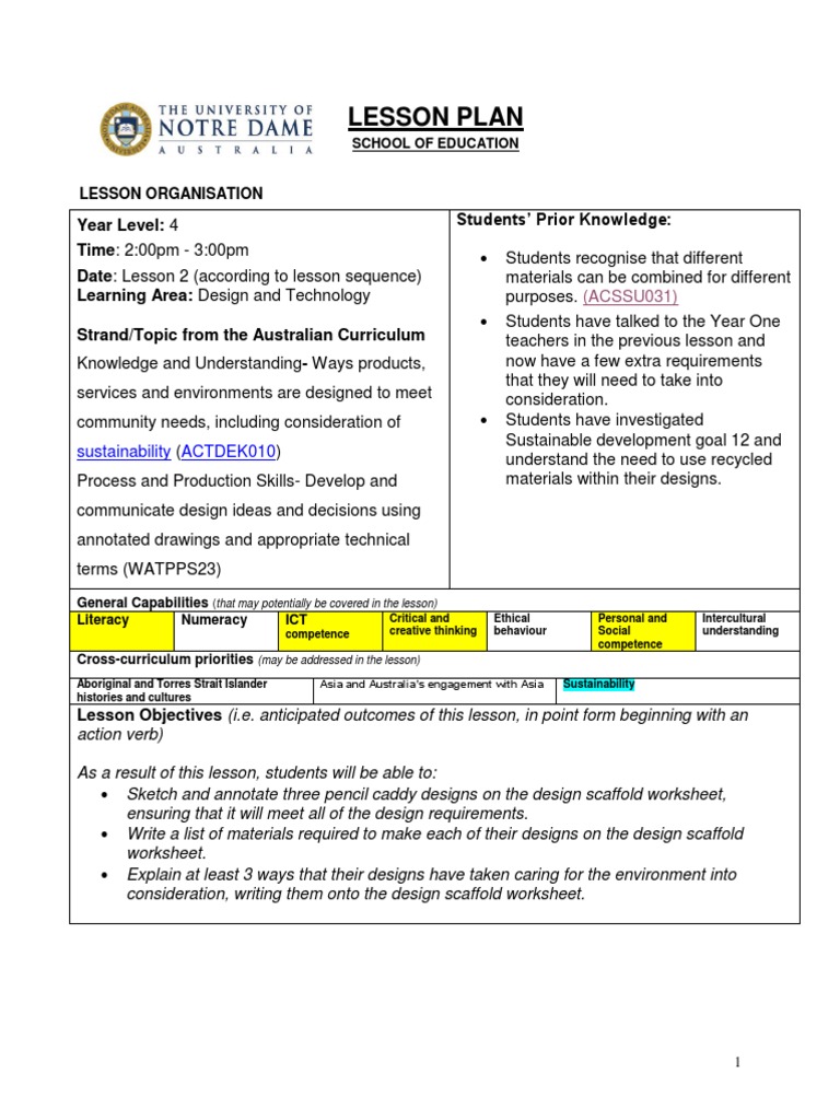 Lesson Plan | PDF | Design | Lesson Plan