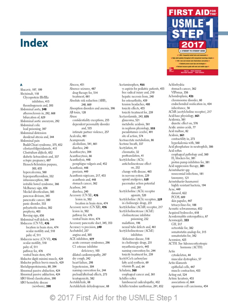 First Aid Index For 2017 | PDF | Adrenal Gland | Acetylcholine