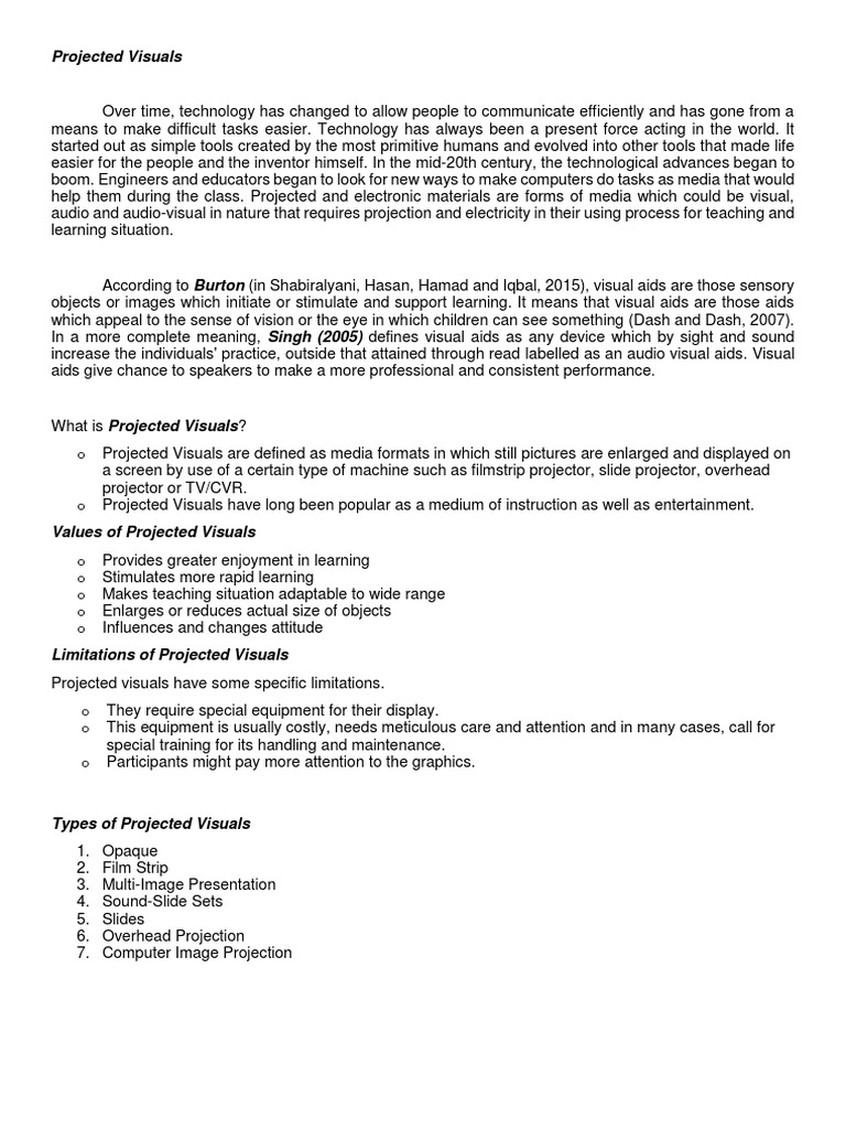 Projected Visuals | PDF | Media Technology