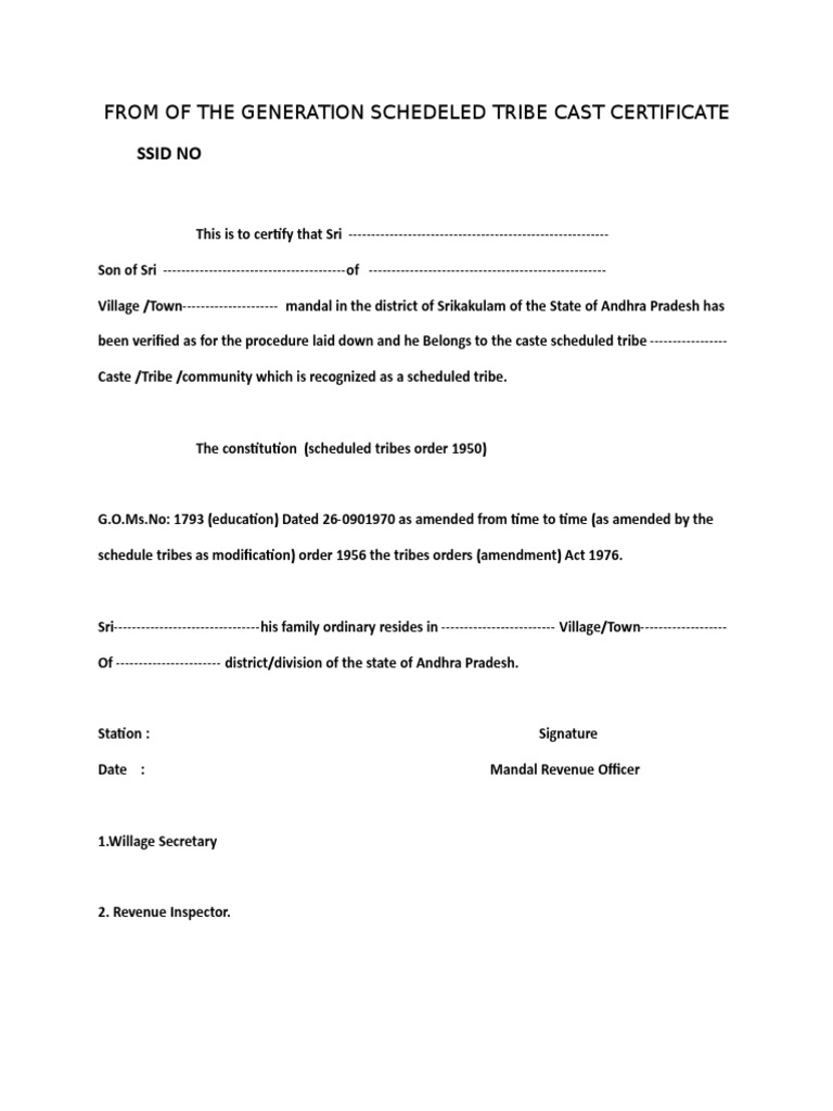 First Generation SC Certificate | PDF