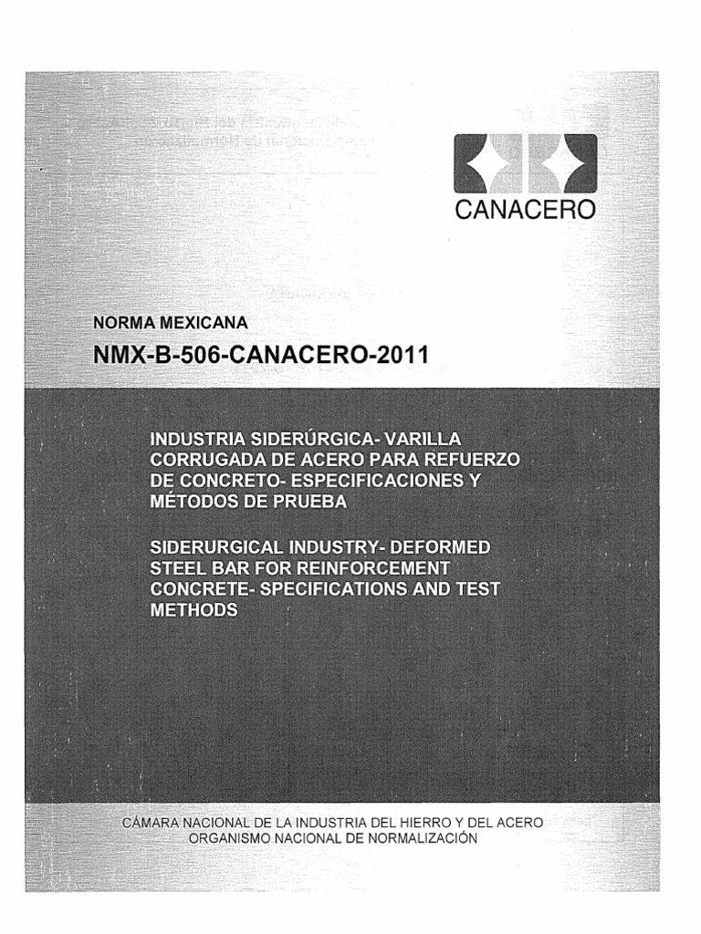 NMX-B-506-CANACERO-2011: Varilla Corrugada | PDF | Acero | Longitud