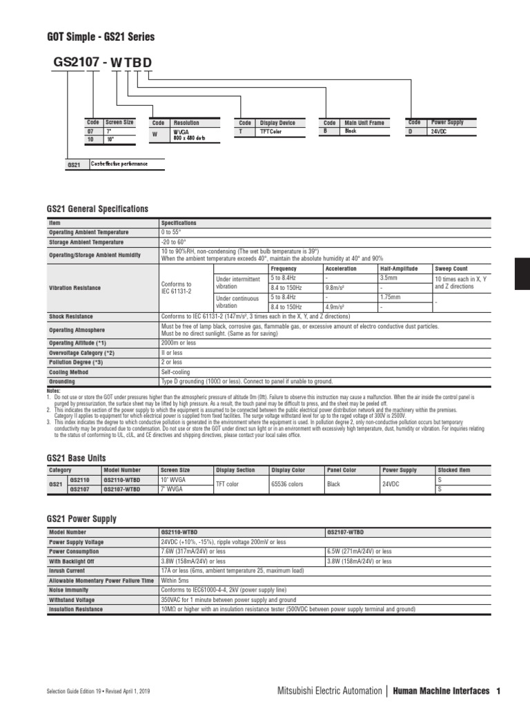 WTBD GS2107 - : GOT Simple - GS21 Series | PDF | Input/Output | Usb