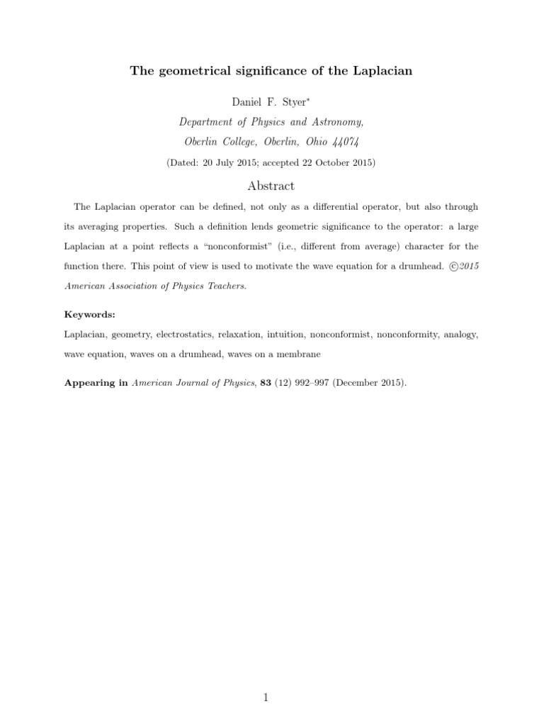 Laplacian PDF | PDF | Sphere | Geometry