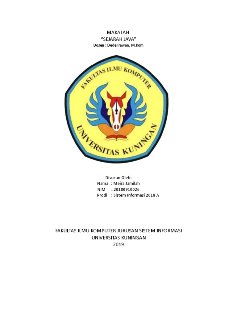 Makalah Sejarah Java - Bahasa Pemrograman I | PDF | Komputer