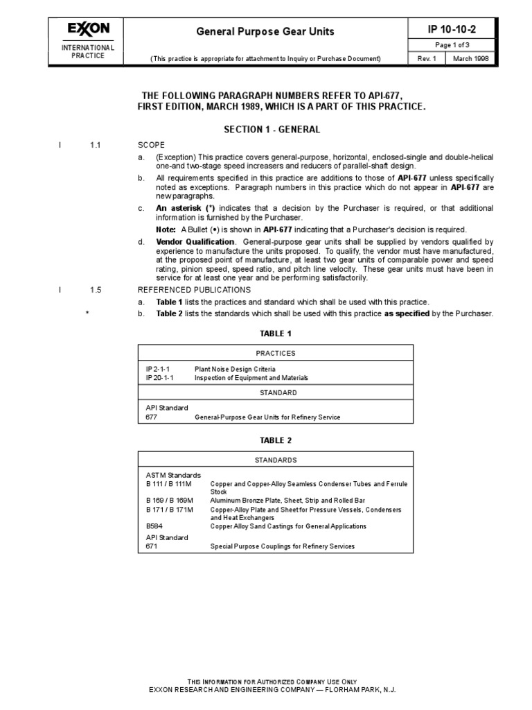 Exxon IP 10-10-2 General Purpose Gear Units | PDF | Electric Motor | Gear