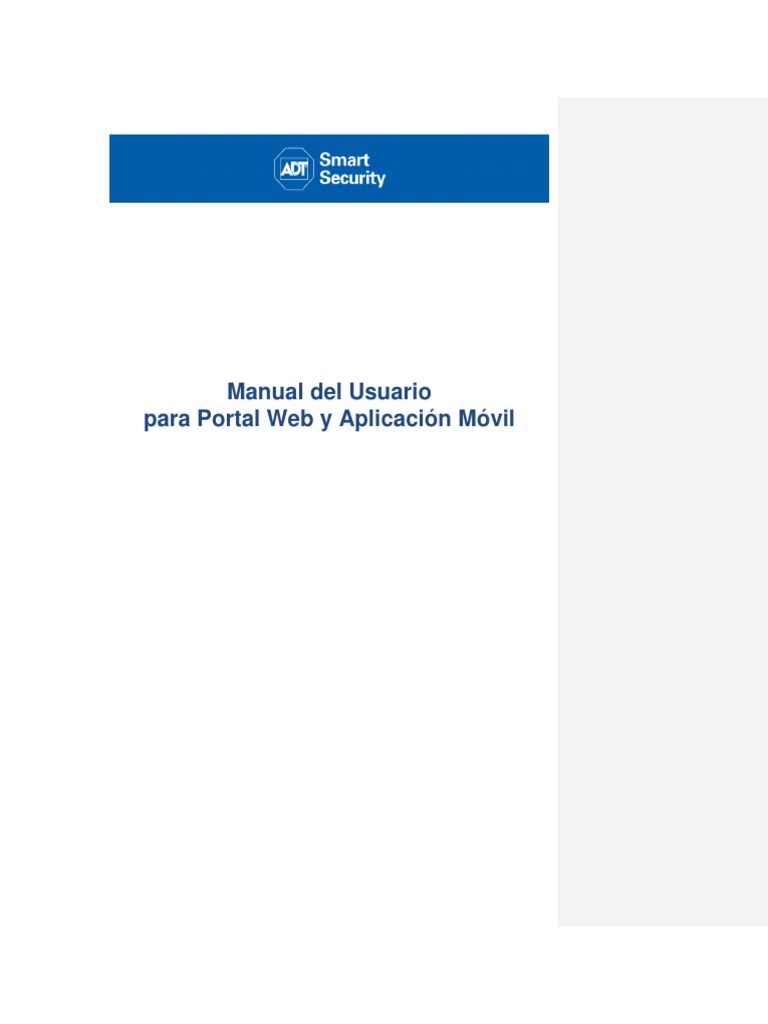 Manual de Usuario ADT Smart Security | PDF | Contraseña | Aplicación movil